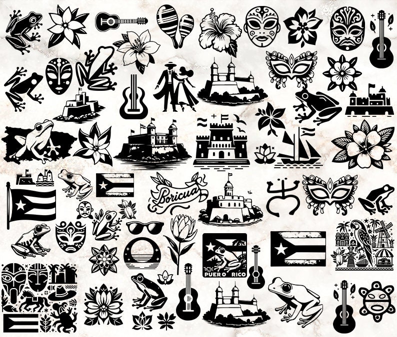 Puerto Rico 65 Bundle Svg, Puerto Rico Png, Taino Svg, Puerto Rico Flag ...