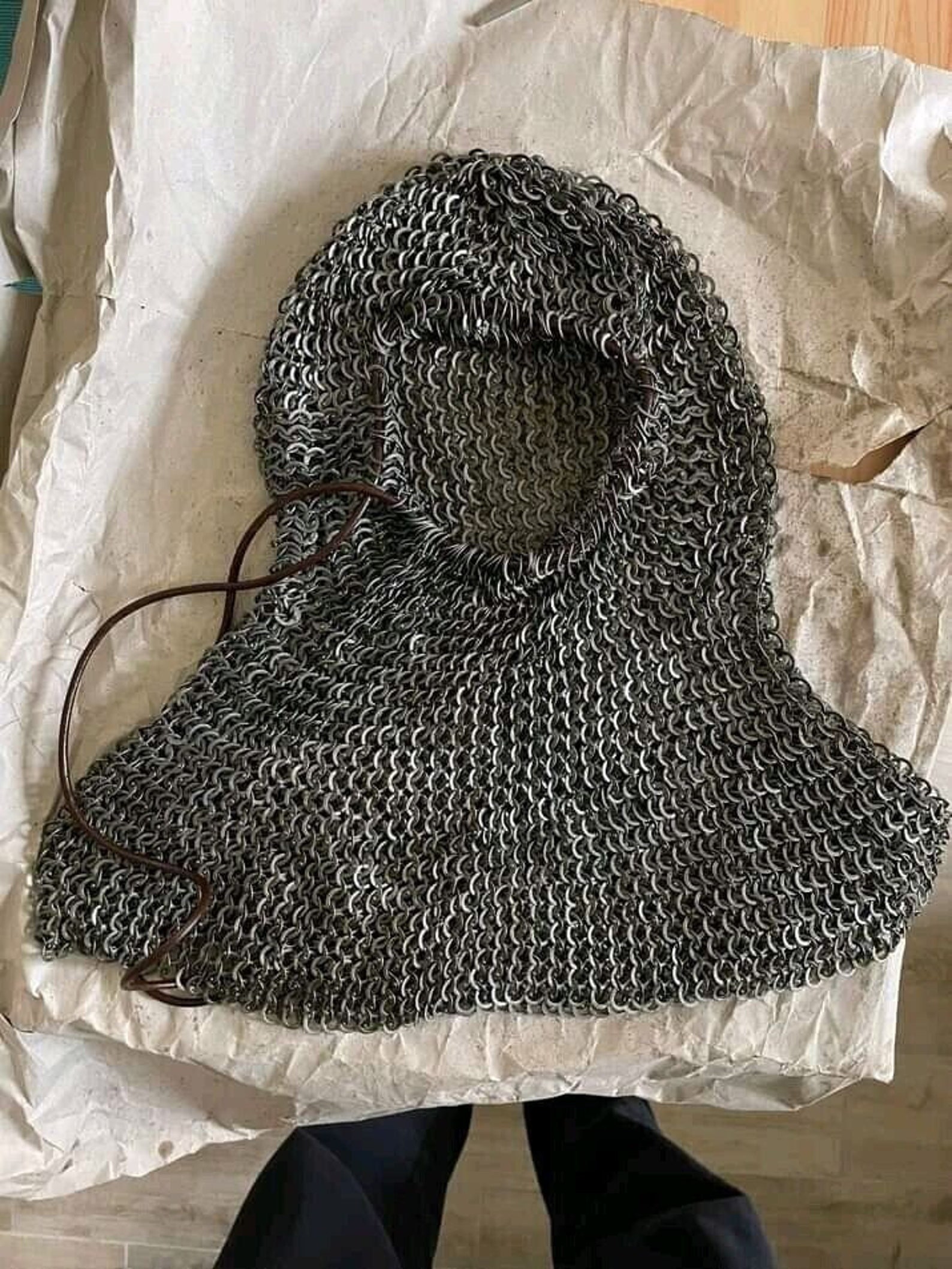 Chain Mail Hood 9mm Flat Ring Riveted Hood /coif LARP Cosplay LAP-299 ...