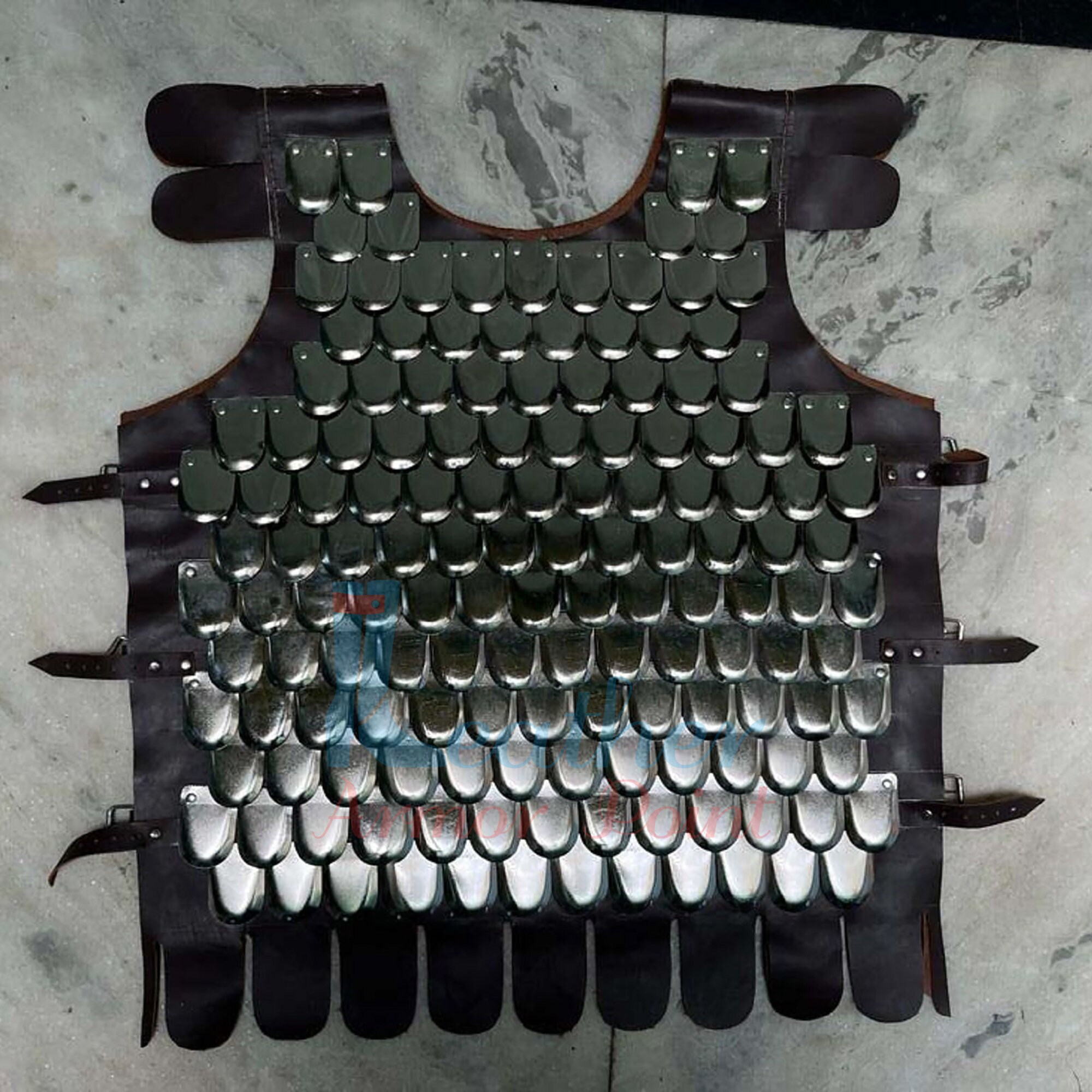 Medieval Scale Armor Leather Liner 20G Steel LARP Costume, LAP-184 ...