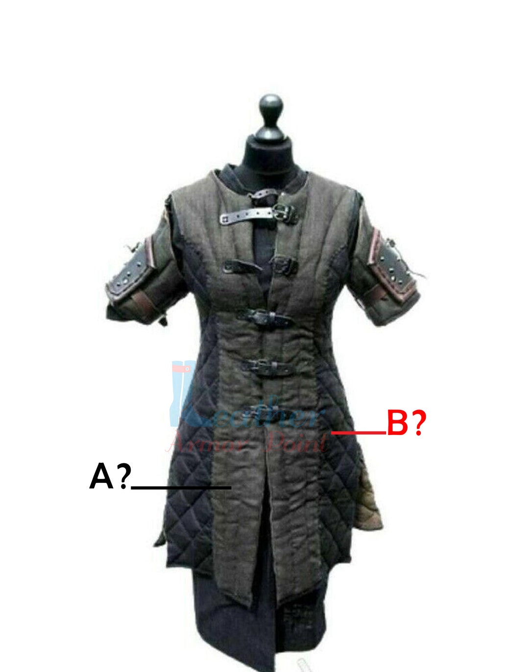 Medieval Costume Gambeson Free Leather Arm Reenactment Roman Black ...