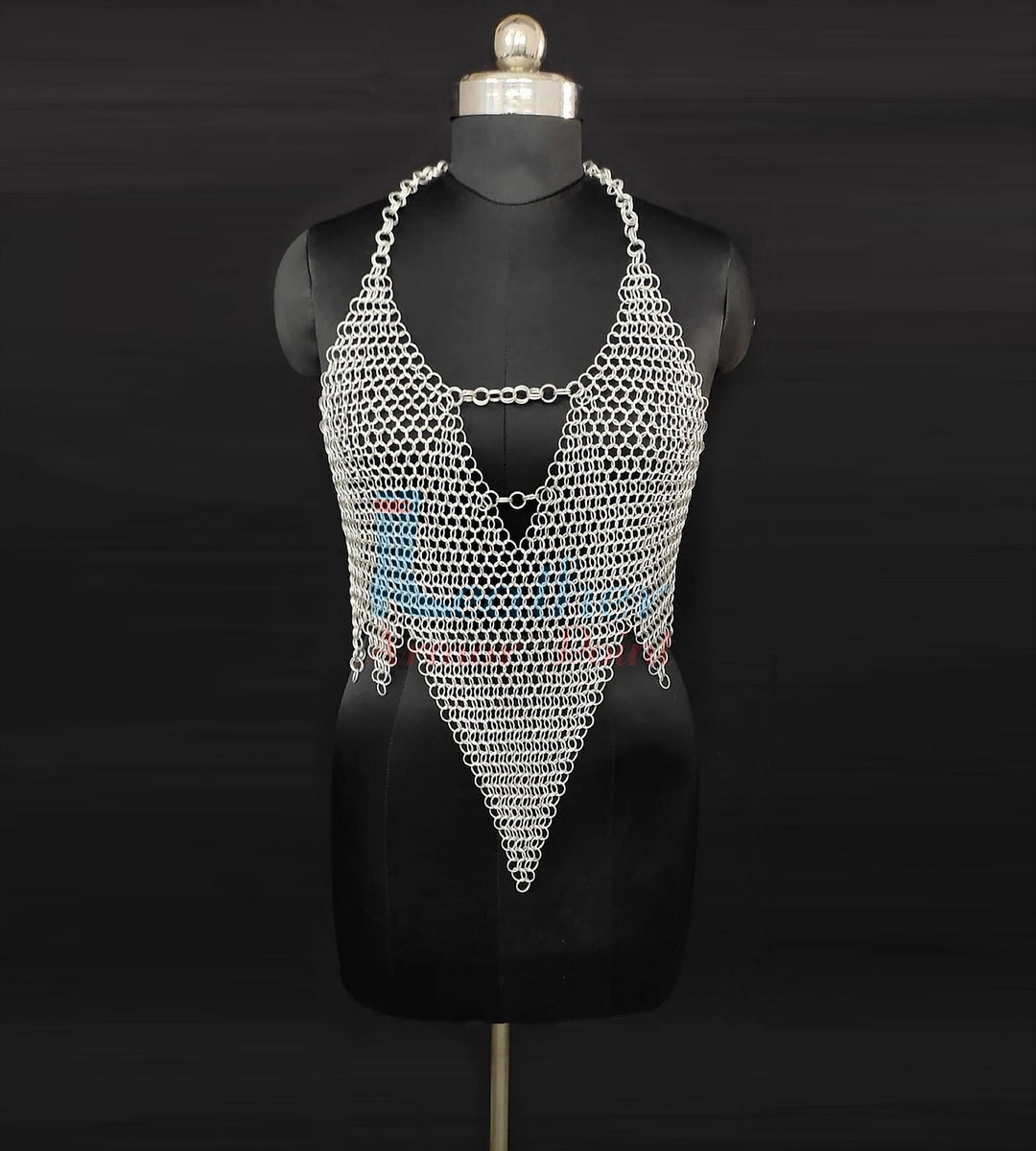 Chain Mail Halter Top Woman's Dress Aluminium Chain Mail, LAP-307 ...
