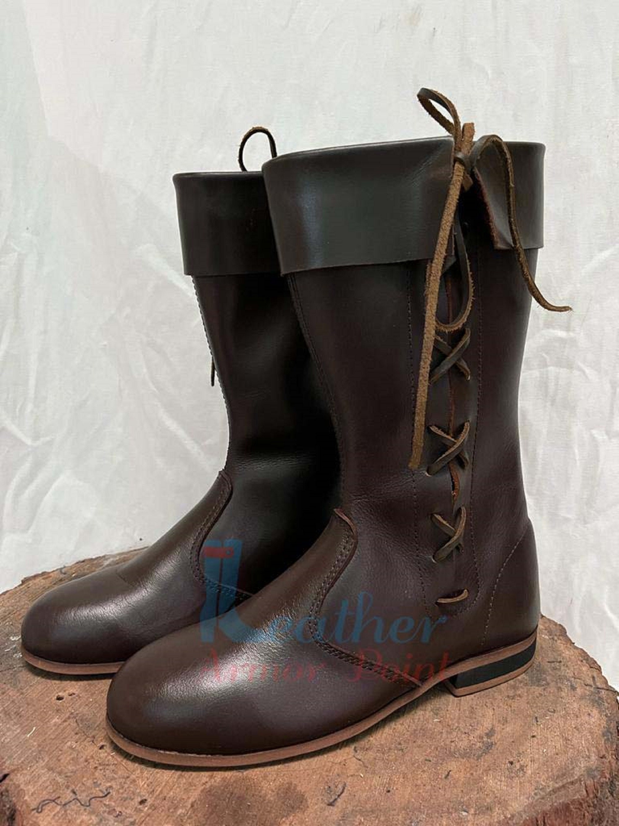 Handmade Medieval Leather Boots, Medieval Leather Boots, Laces Boots ...