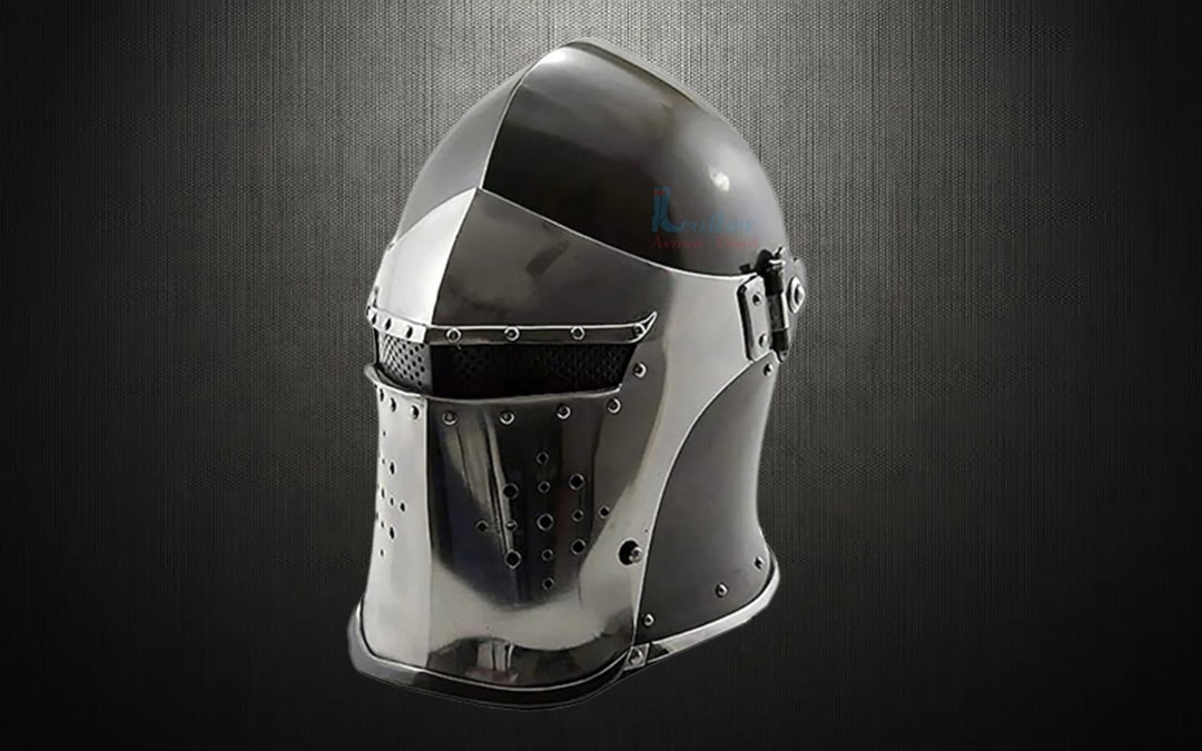 Medieval Barbuta Helmet With Inner Wooden Stand Free Christmas Gift - Etsy