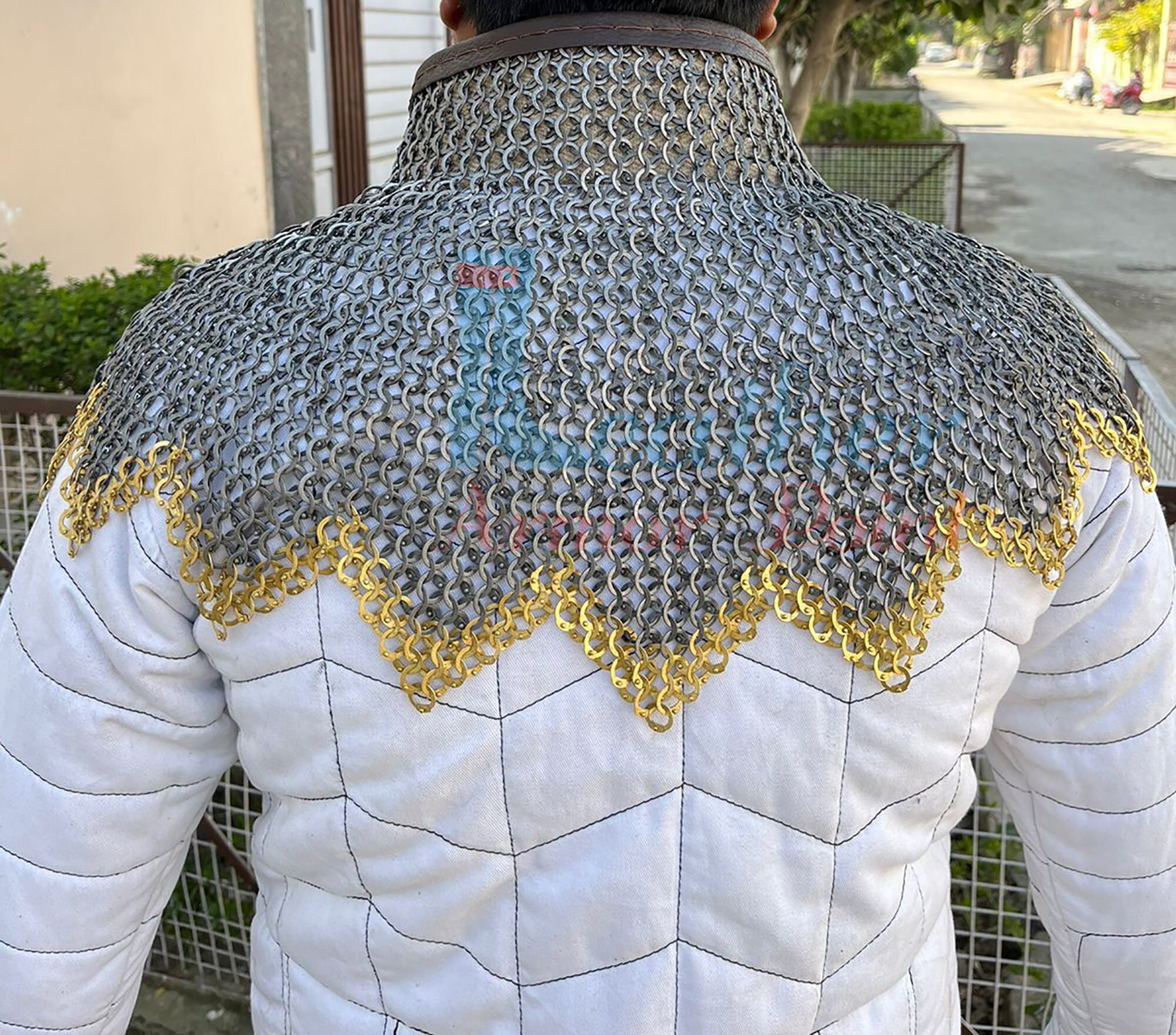 Chain Mail Collar 9MM Flat Riveted With Brass Ring Zig Zag - Etsy