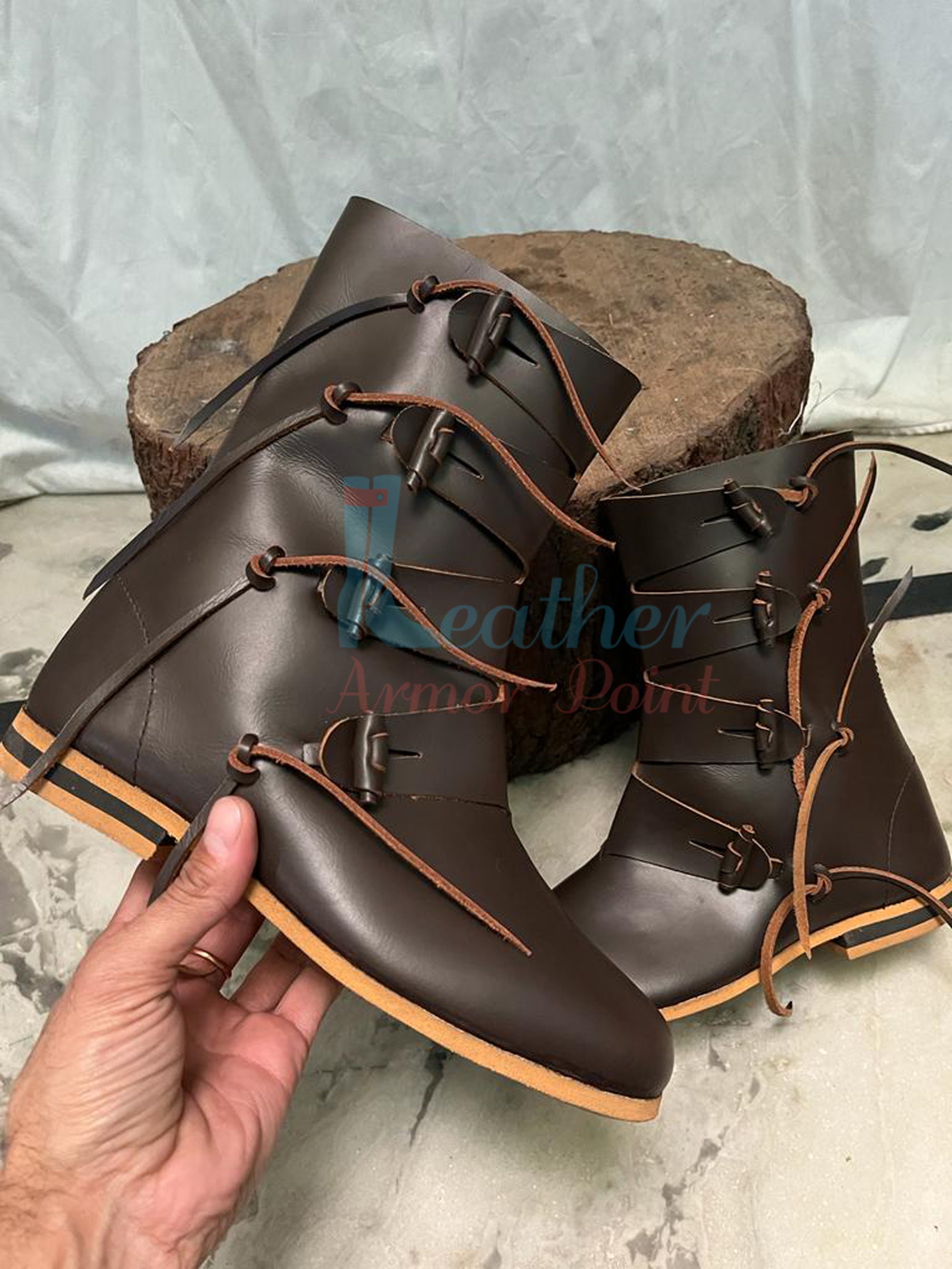 Viking Boots Medieval Leather Boots Medieval Pirate Leather - Etsy