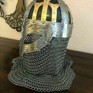 Vendel Helmet Gjermundbu Helmet Chainmail Helmet Viking Helmet Vendel ...