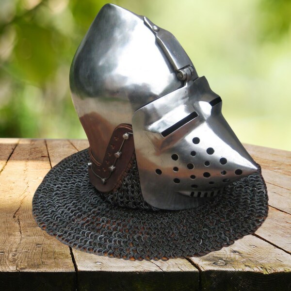 Medieval Helmet With Chainmail - Etsy
