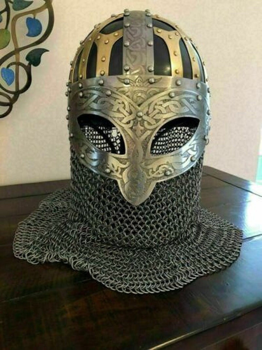 Vendel Helmet Gjermundbu Helmet Chainmail Helmet Viking Helmet Vendel ...