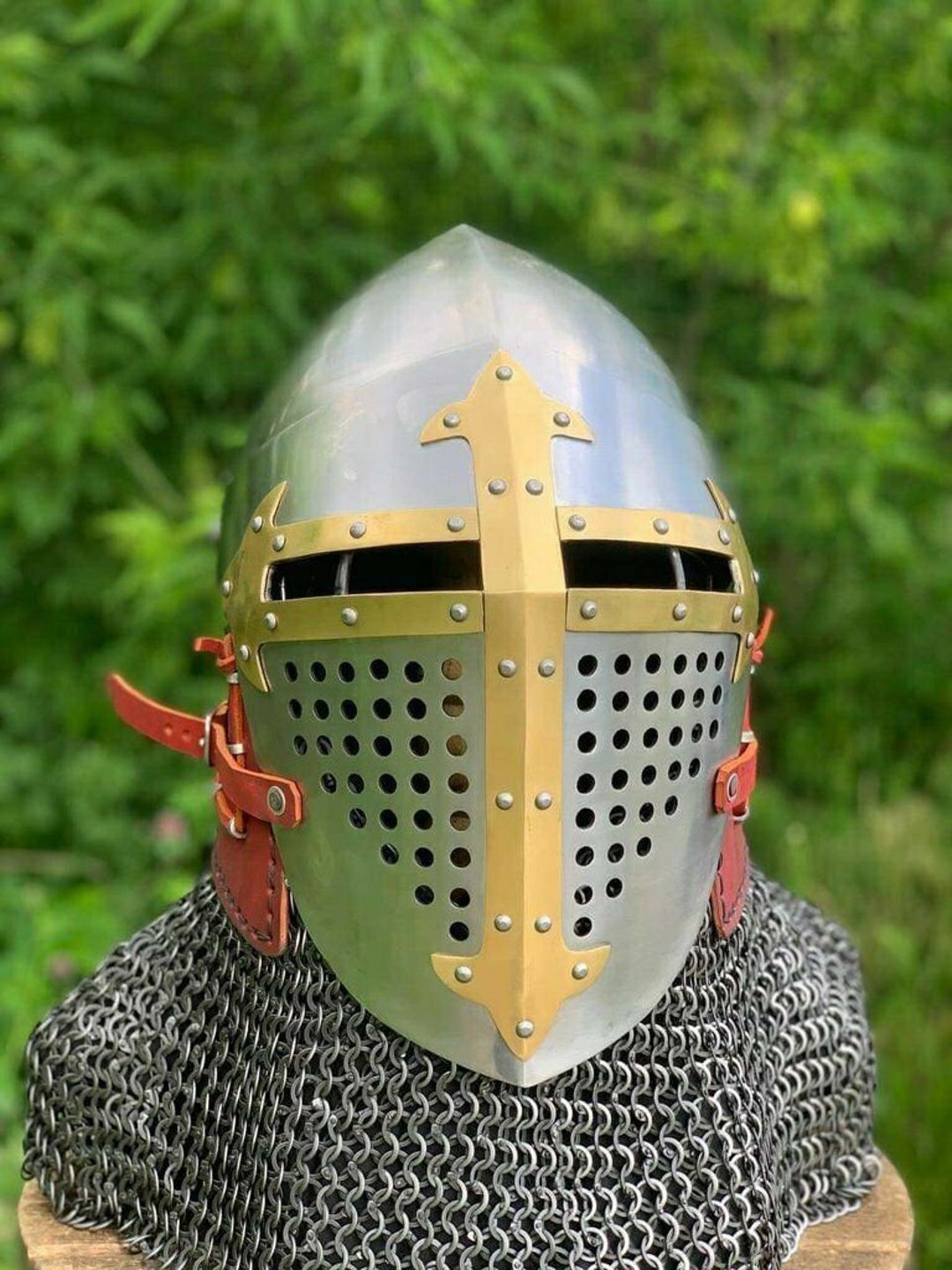 Knight Helmet Medieval Helmet Knight Armor Stainless Steel Bascinet ...