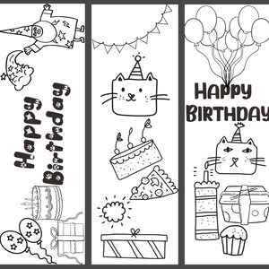 Coloring Bookmarks for Kids, Birthday Bookmarks, Coloring Bookmarks ...
