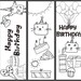 Coloring Bookmarks for Kids, Birthday Bookmarks, Coloring Bookmarks ...