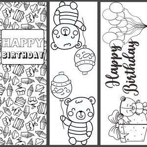 Coloring Bookmarks for Kids, Birthday Bookmarks, Coloring Bookmarks ...