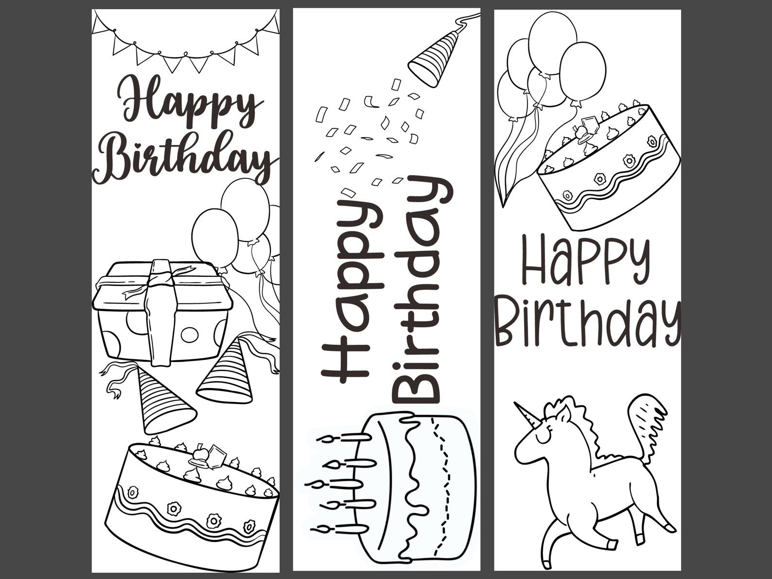 Coloring Bookmarks for Kids, Birthday Bookmarks, Coloring Bookmarks ...