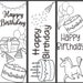 Coloring Bookmarks for Kids, Birthday Bookmarks, Coloring Bookmarks ...