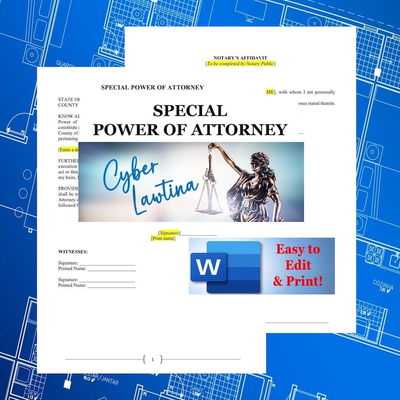 Special Power of Attorney Complete With Notary Affidavit - Drafted by ...