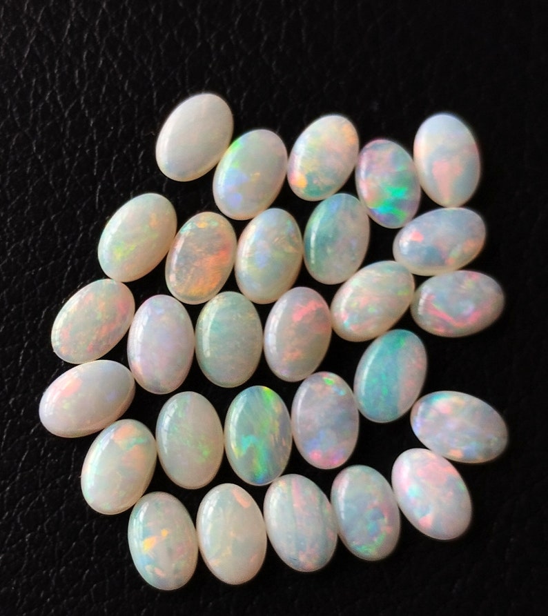 Natural Solid Australian Opal Oval Cabochon 4x6mm Top Flashy AAA ...