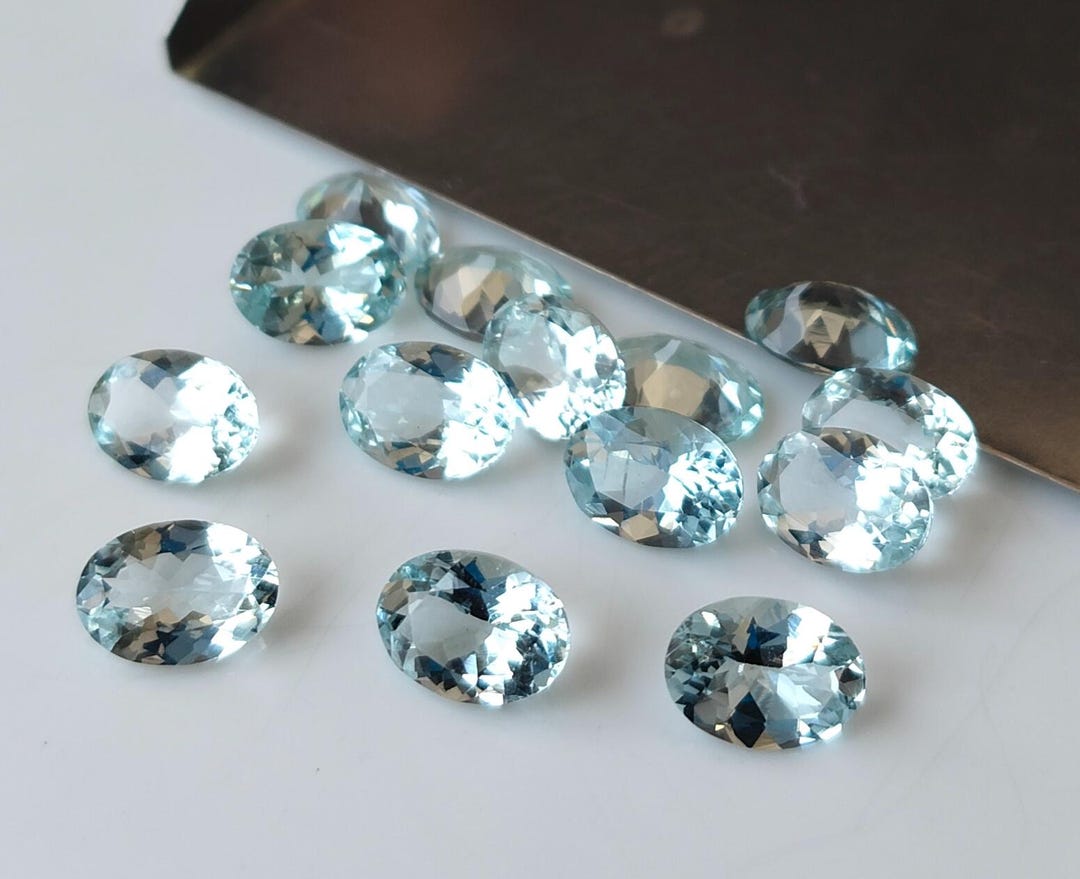 Natural Light Blue Aquamarine 5x7 Mm Oval Faceted AAA Quality - Good ...