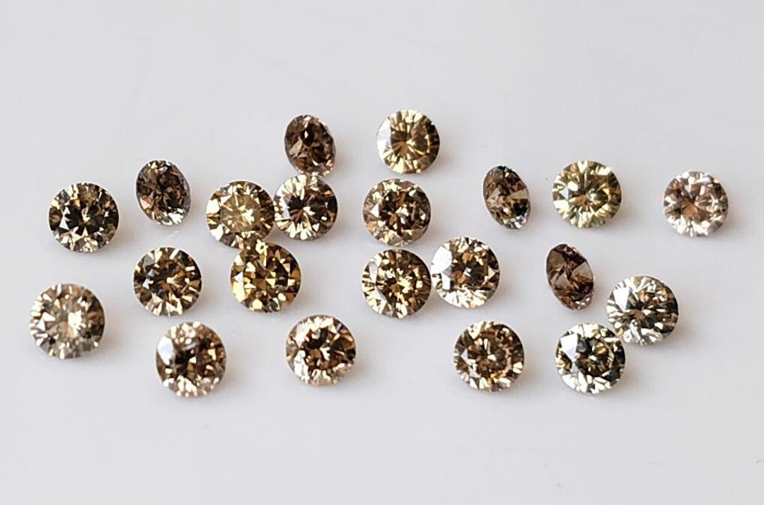 Natural Brown Color Diamond 1mm Round Faceted Vs Purity AAA Quality ...