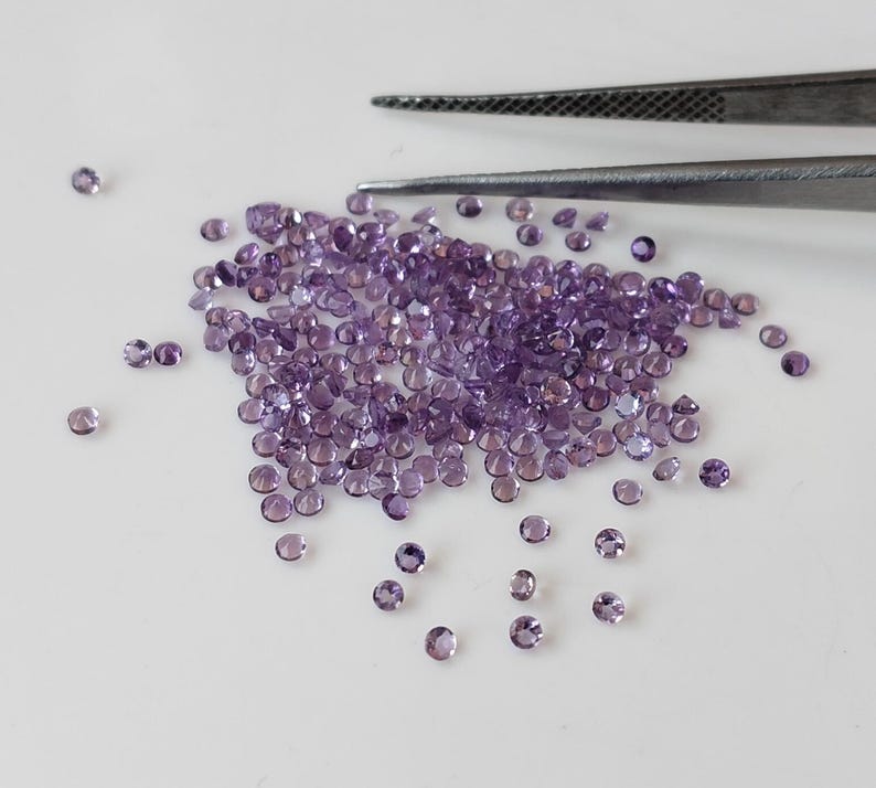 Natural Amethyst Round Faceted 1 Mm AAA Quality, Loose Amethyst Round ...