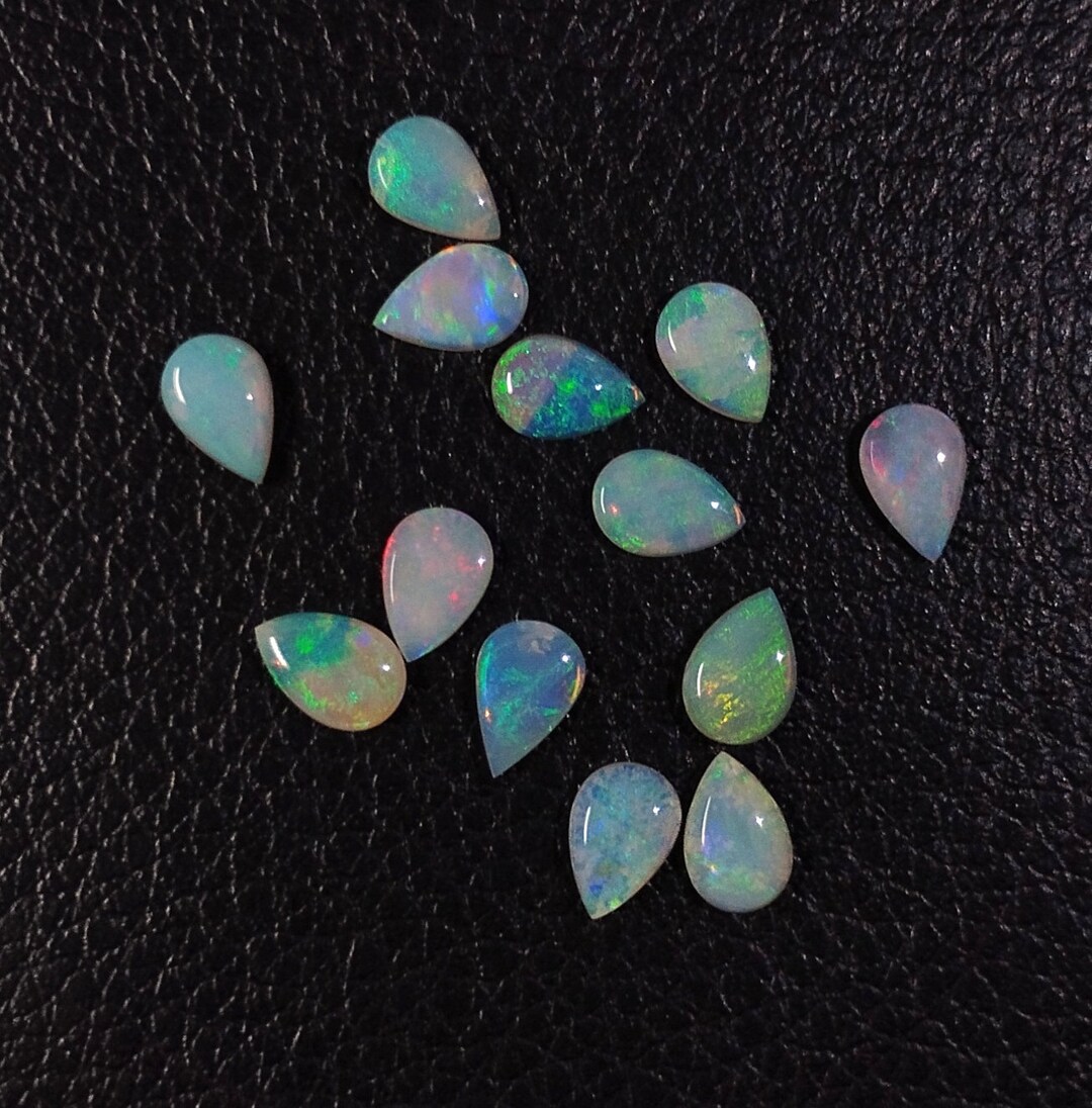 Natural Solid Australian Opal Pear Cabochon 5x7 Mm Top Flashy AAA ...