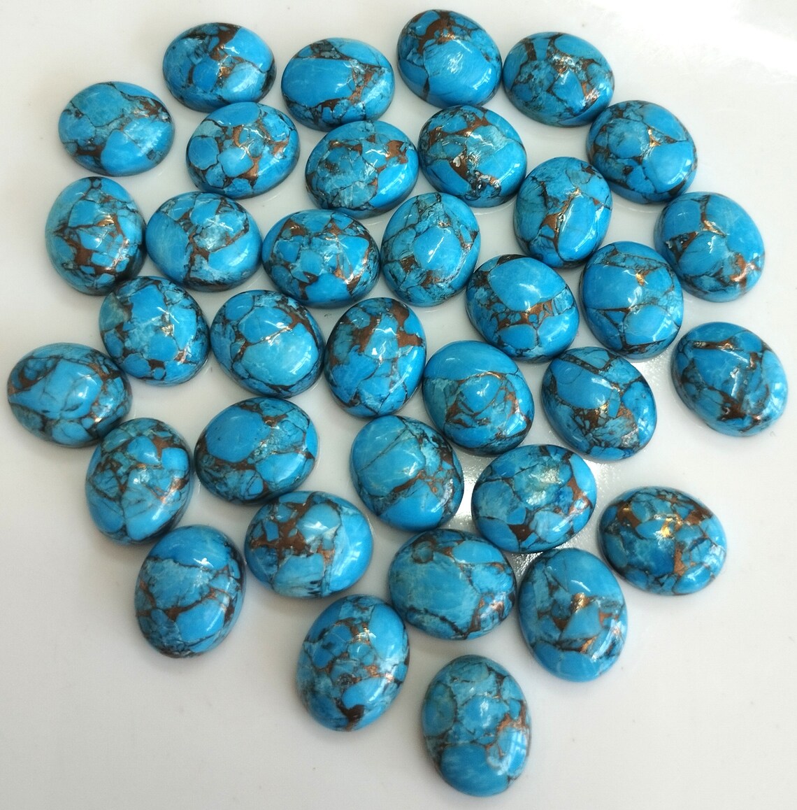Mohave Blue Copper Turquoise Oval Cabochon AAA Quality 3x5mm to 20x30 ...