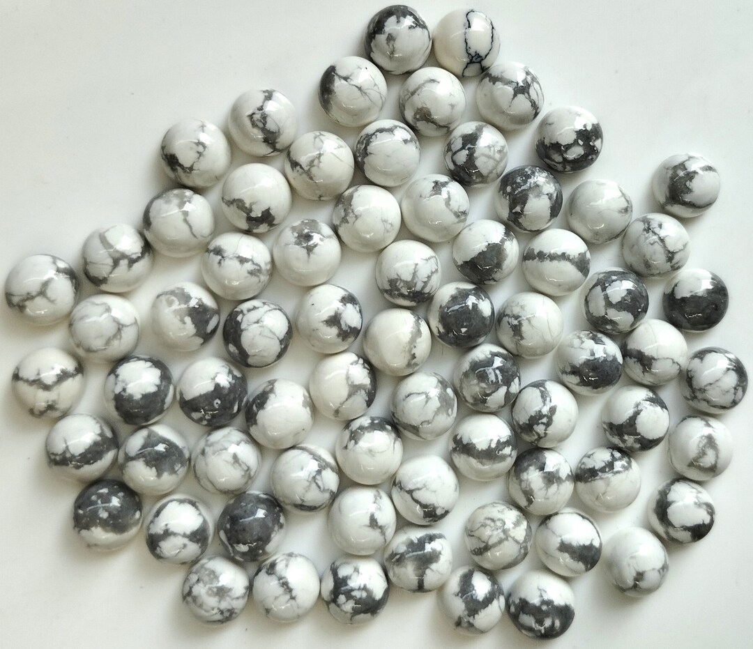 Natural White Howlite Round Cabochon AAA Quality 3 Mm to 40 Mm 1 Pc Lot ...