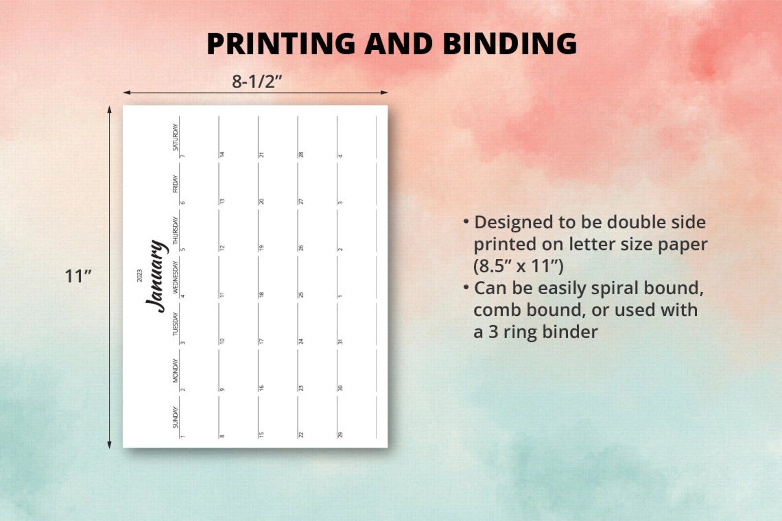 Multiple Layout Yearly Calendar, Perpetual Yearly Calendar, 2023 Yearly ...