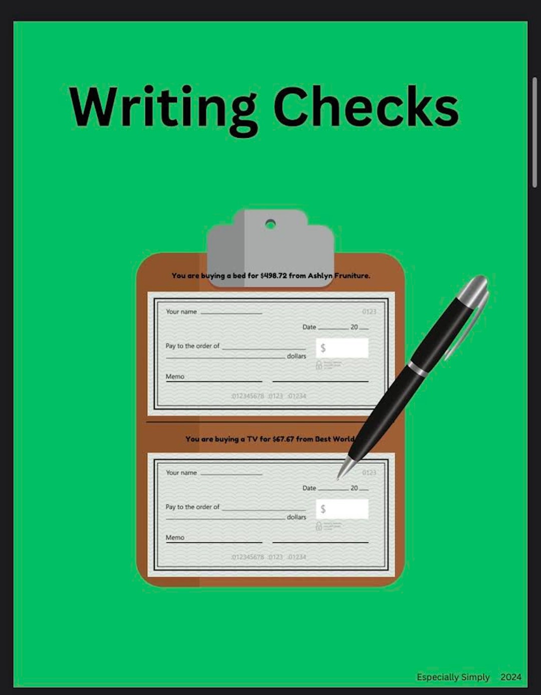 Writing Checks - Etsy