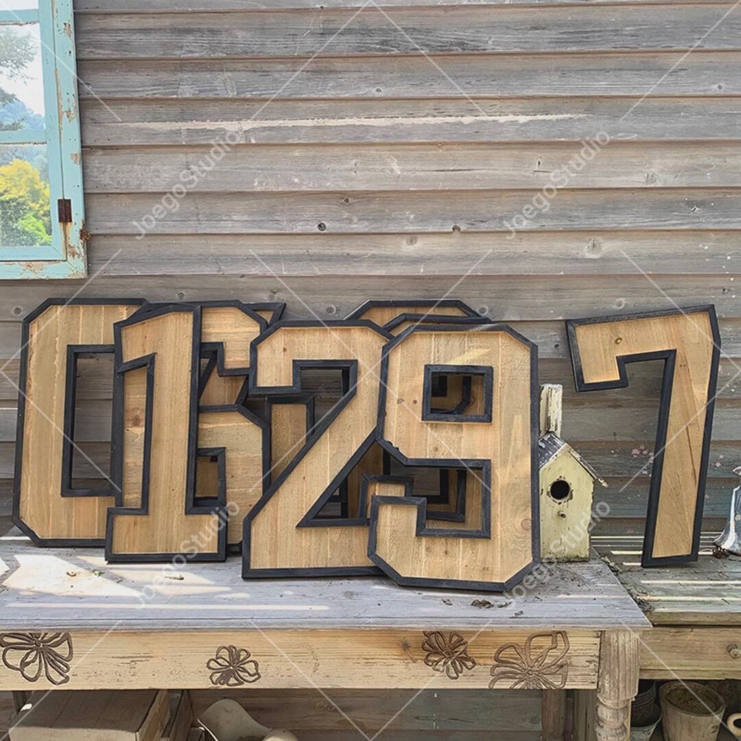 Solid Wood Number Home Signs, Large Wood Number for Wall Decor - Etsy