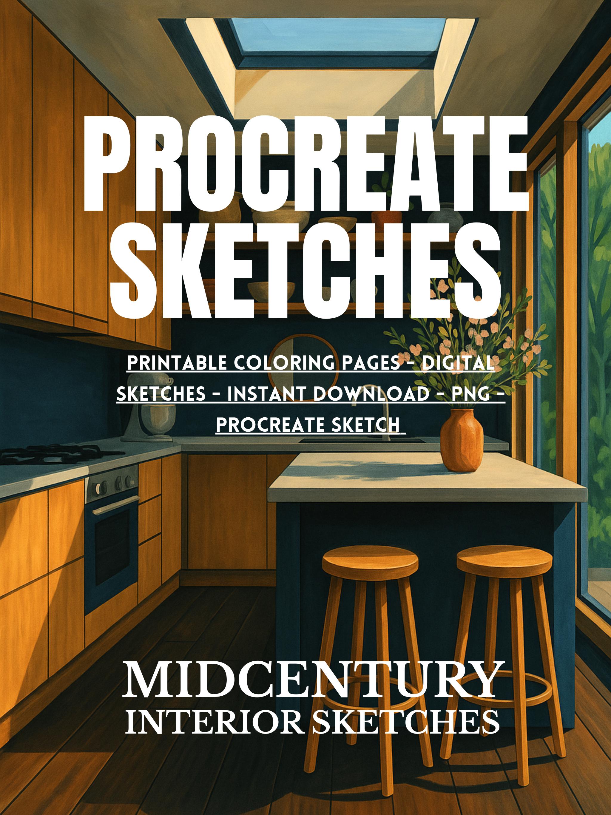 Interior Design Sketch & Trace Book – Procreate - Friendly Coloring ...