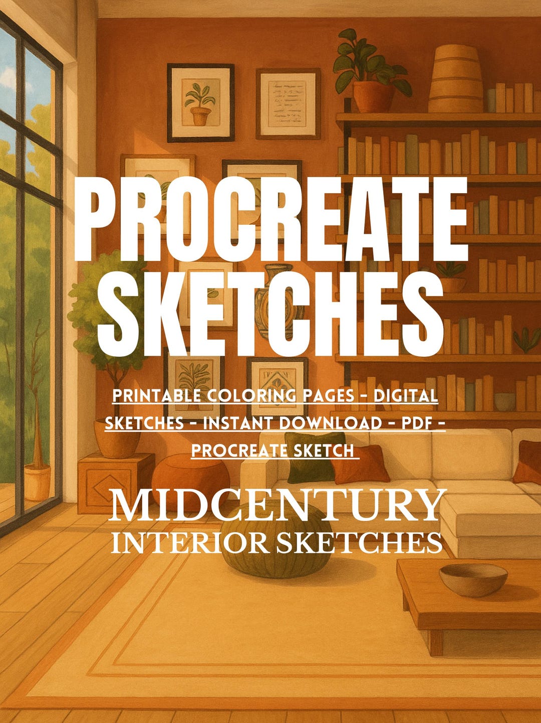Interior Design Sketch & Trace Book – Procreate - Friendly Coloring ...