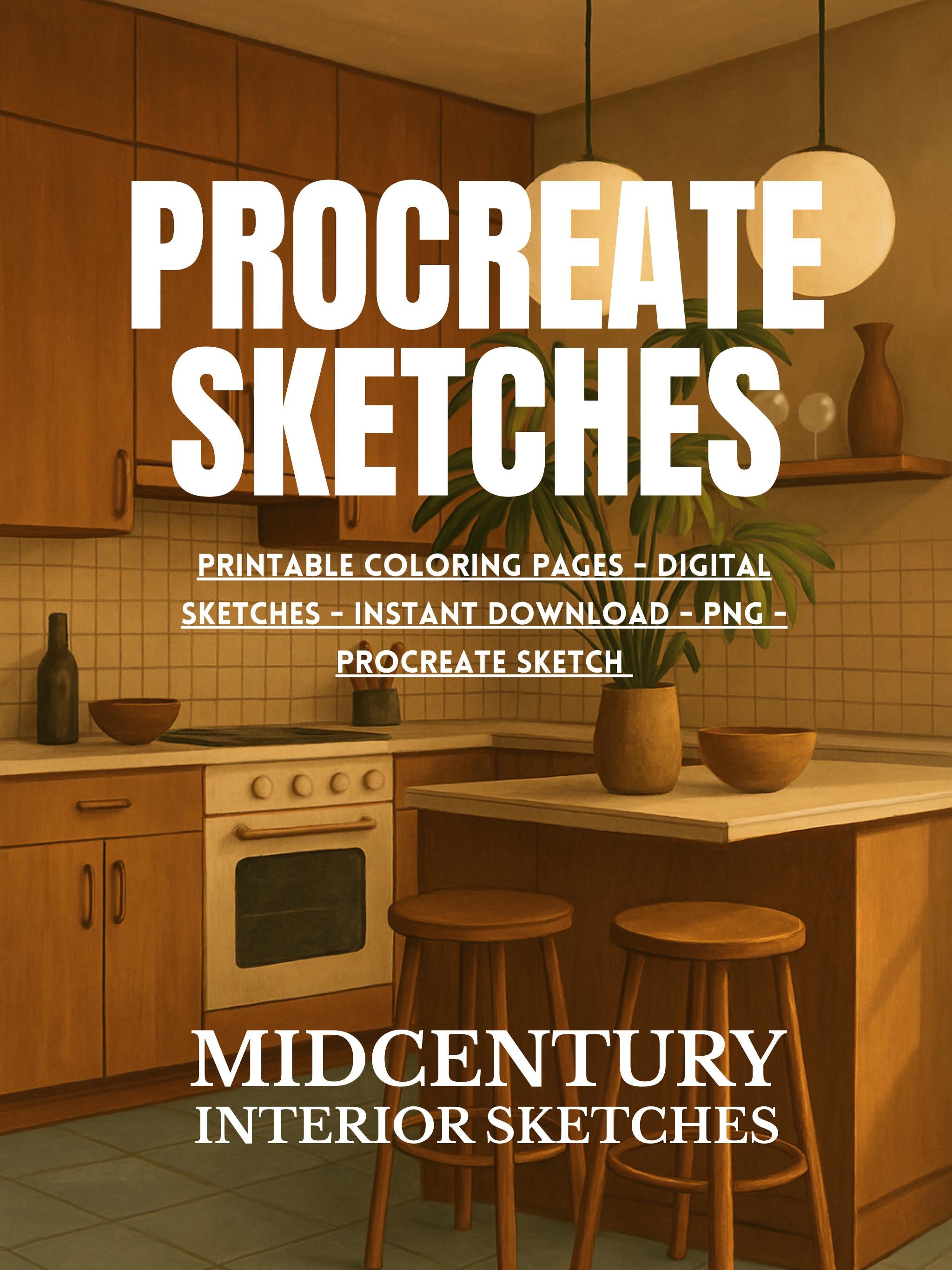 Interior Design Sketch & Trace Book – Procreate - Friendly Coloring ...