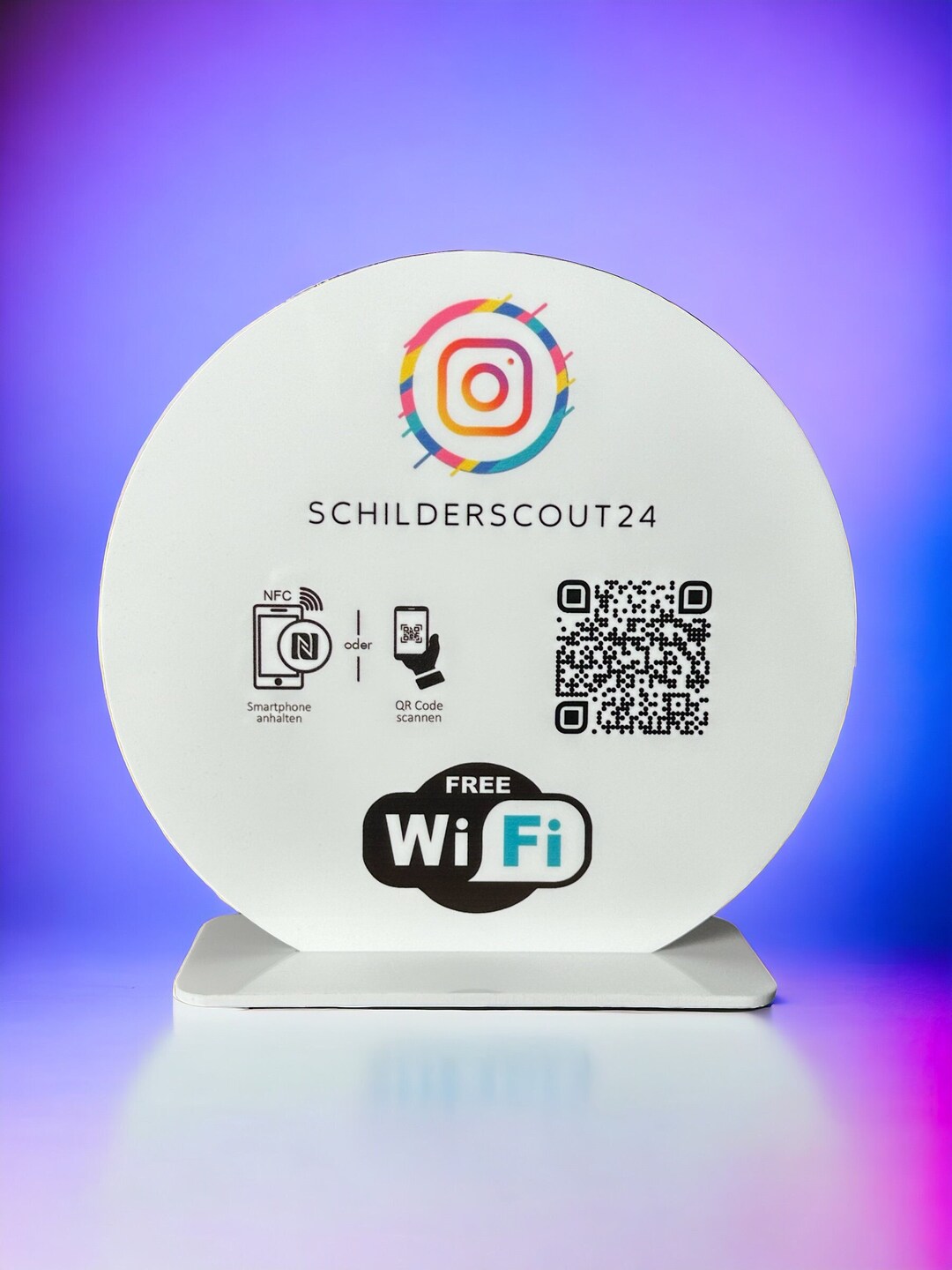 Wifi Wifi NFC Standee With Personal Company Logo Including QR Code ...