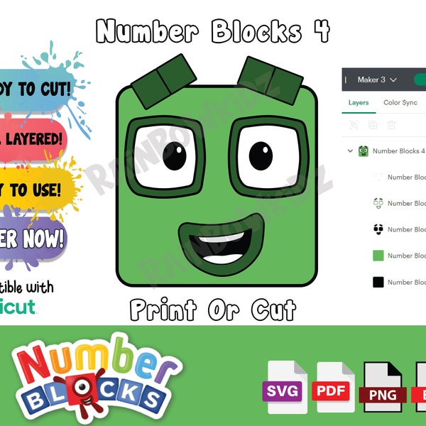 Numberblock Face Svg - Etsy