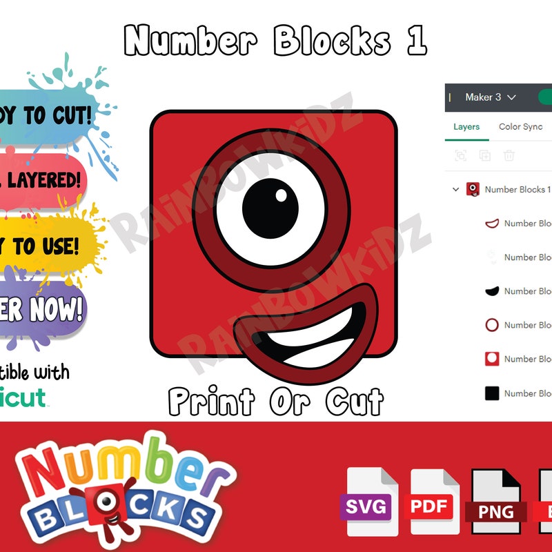 Numberblock Face Svg - Etsy