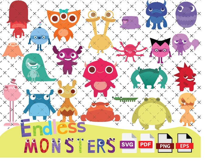 Endless Cute Monsters Svg Bundle, Cute Monsters SVG Bundle, Endless ...