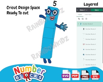 Number Blocks 8 SVG Cut File, Layered Cutting File, Number Blocks SVG ...