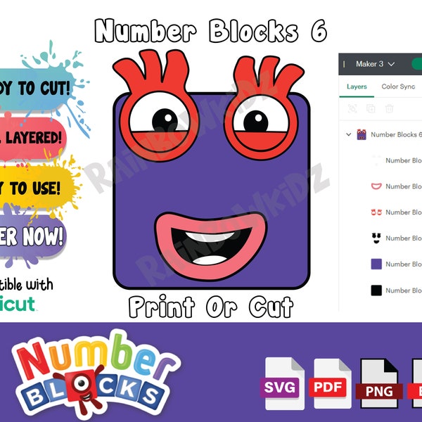Numberblock Face Svg - Etsy
