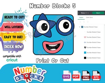 Number Blocks 1 SVG, Print or Cut,cut Ready Number Blocks 1 Face SVG ...