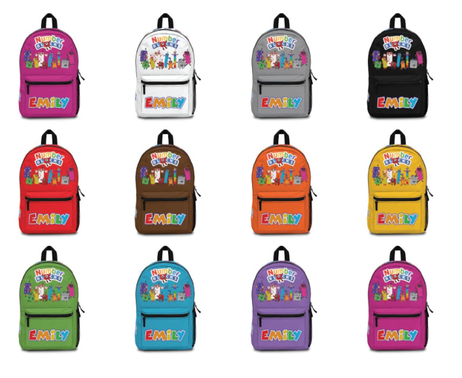 Number Blocks Custom Name Backpack, Numberblocks Personalized School ...