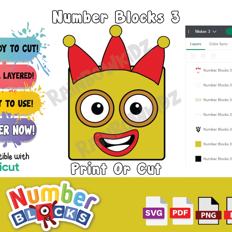 Numberblock Face Svg - Etsy