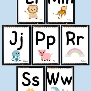 Colorful Pastel Minimalist Alphabet Poster, ABC Posters for Classroom ...