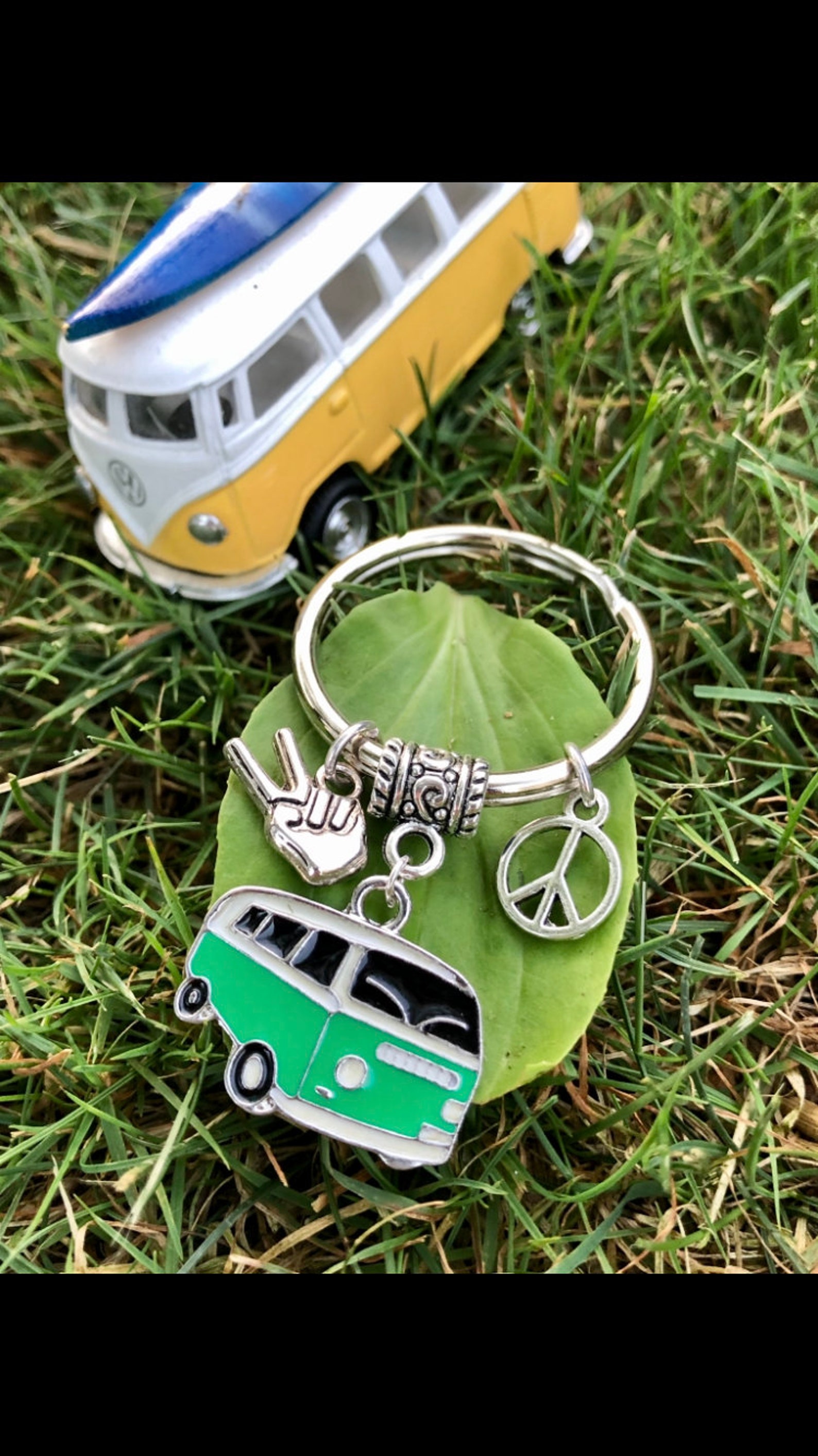 VW Bus Keychain. Calling All Hippies. VW Bus Keychain With Peace Sign ...