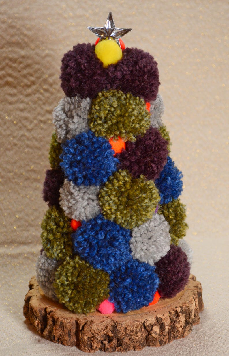 Handmade Decorative Pom Pom Christmas Trees - Etsy