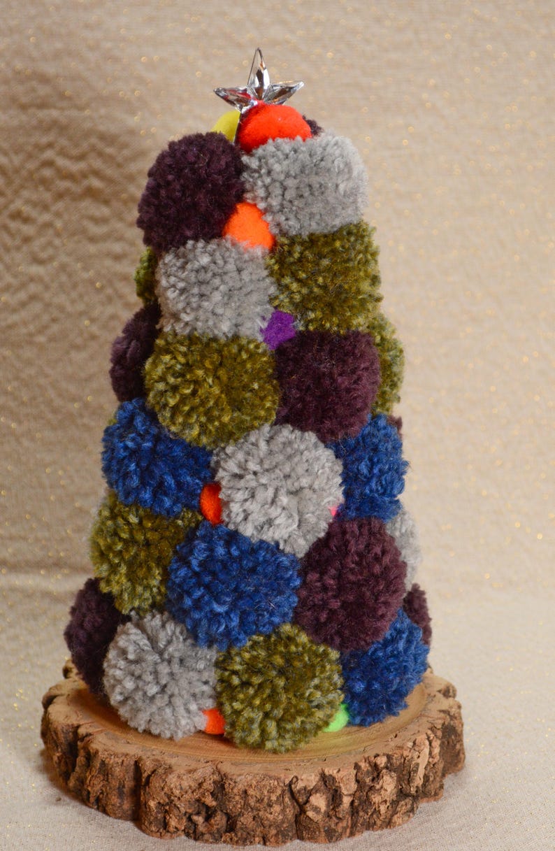 Handmade Decorative Pom Pom Christmas Trees - Etsy