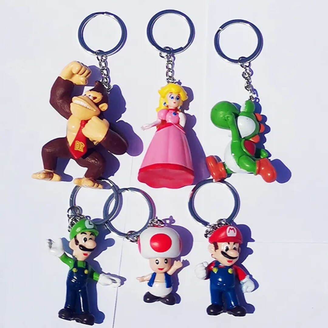 Super Mario Keychains Mario Bros Keychains Nintendo - Etsy
