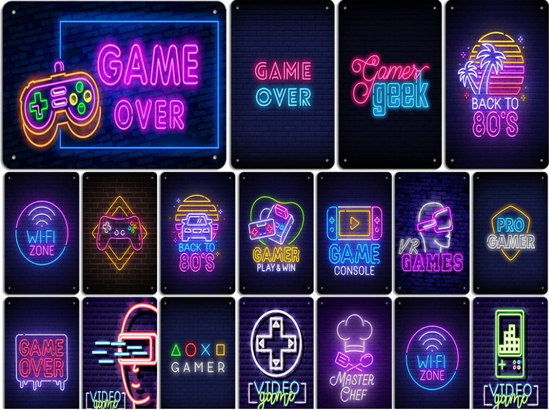 Video Game Tin Signs Video Game Decor Gamer Decor Gaming - Etsy