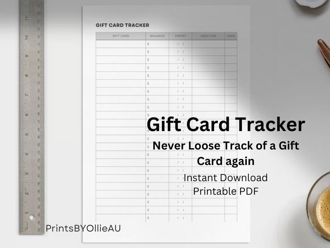 Gift Card Tracker for Savers. Spending Log Simple and Easy to Use ...