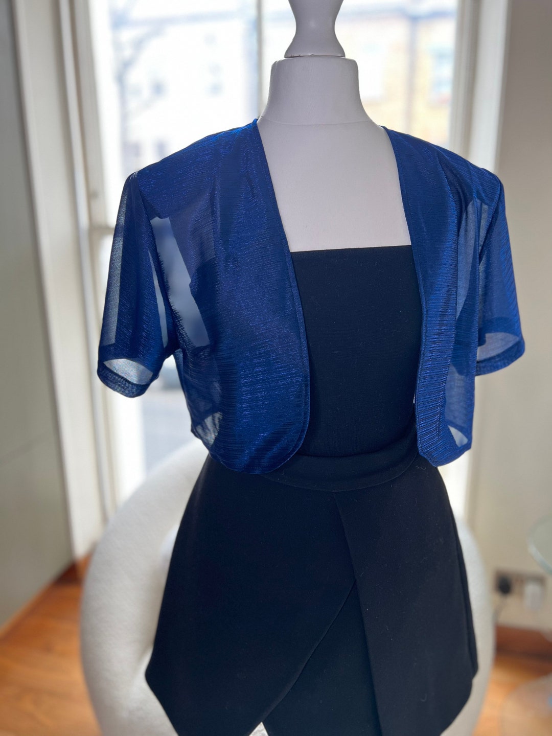 Stunning Vintage Bolero Handmade in Blue Size Small - Etsy