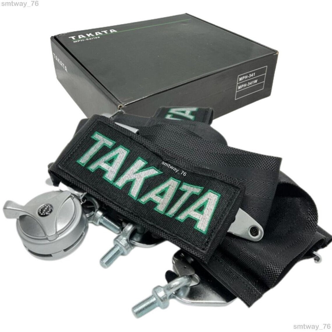 Takata Seat Belt Harness 4 Point Snap on 3" Cam Lock Universal BLACK ...